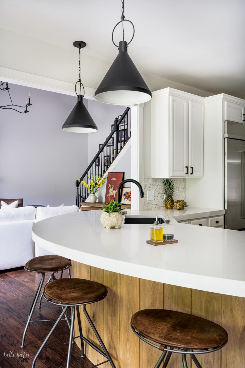 Franklin Kitchen Update with Rounded Island Peninsula - Bella Tucker